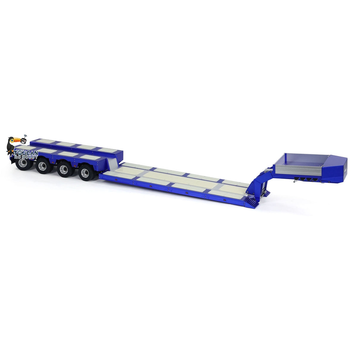 128CM 1/14 4 Axles RC Heavy Trailer DG-999 CNC Gooseneck Trailers for ...